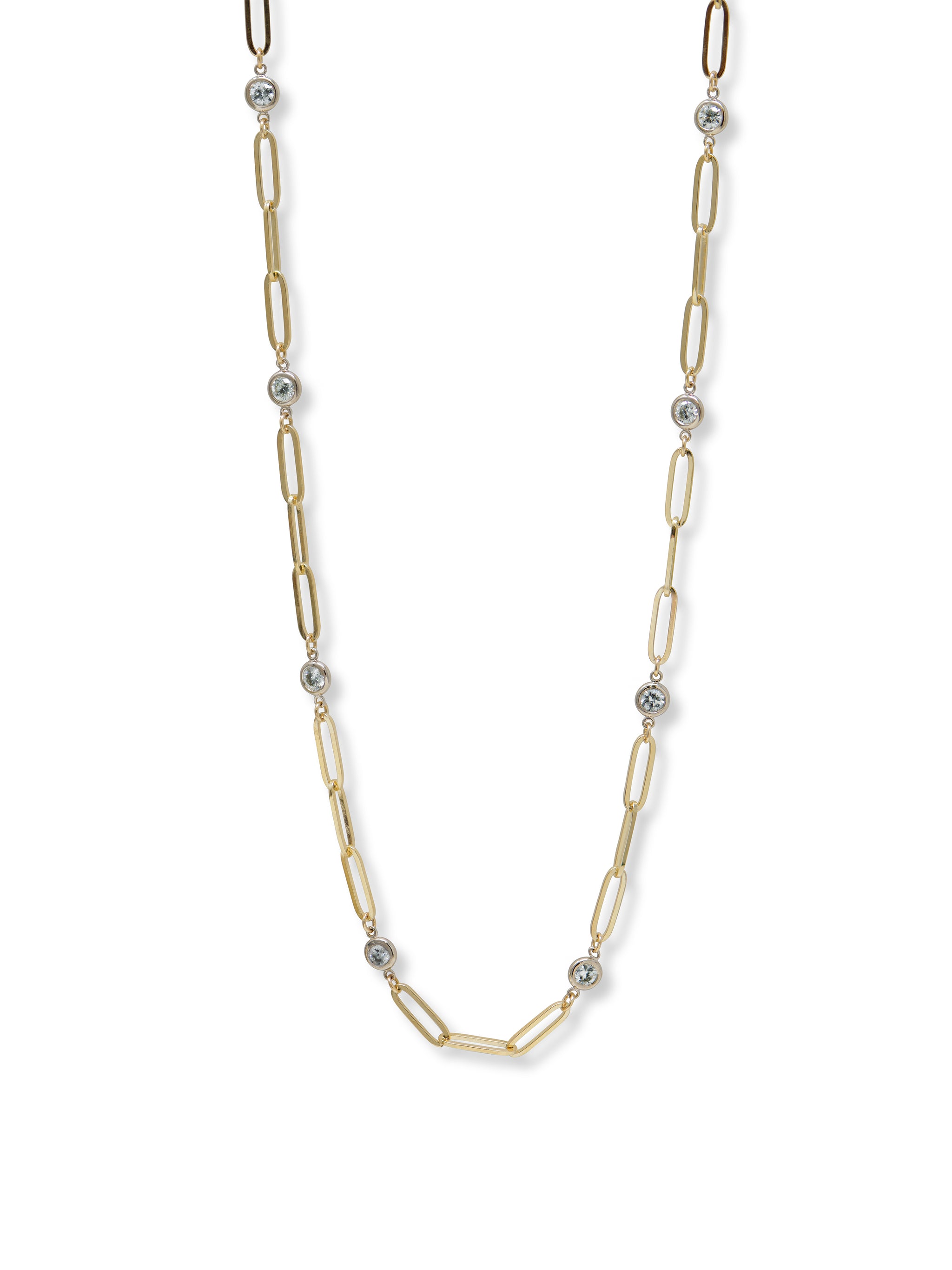 Anzie Eva Bezel Diamond Paper Clip Chain