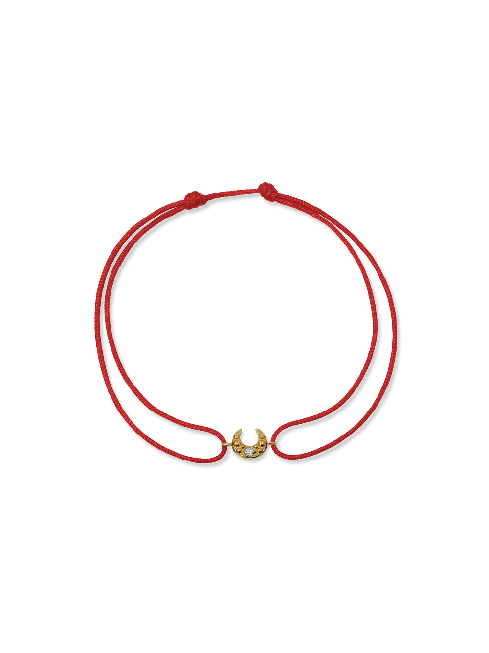 ANZIE | 14k Gold Crescent Moon Corded Bracelet