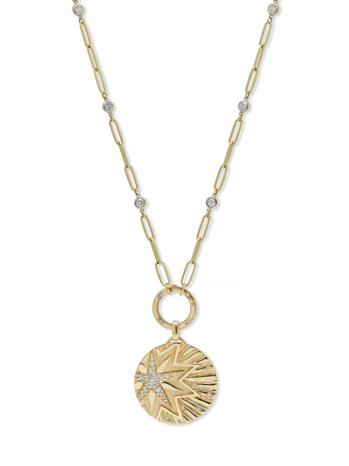 ANZIE | 14k Gold 25th Anniversary Diamond Starburst Medallion